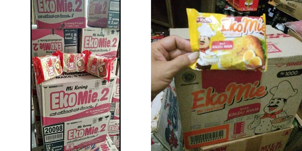 Perbandingan Harga Eko Mie: Mie Instan Ekonomis 1 Dus dan Eceran ...