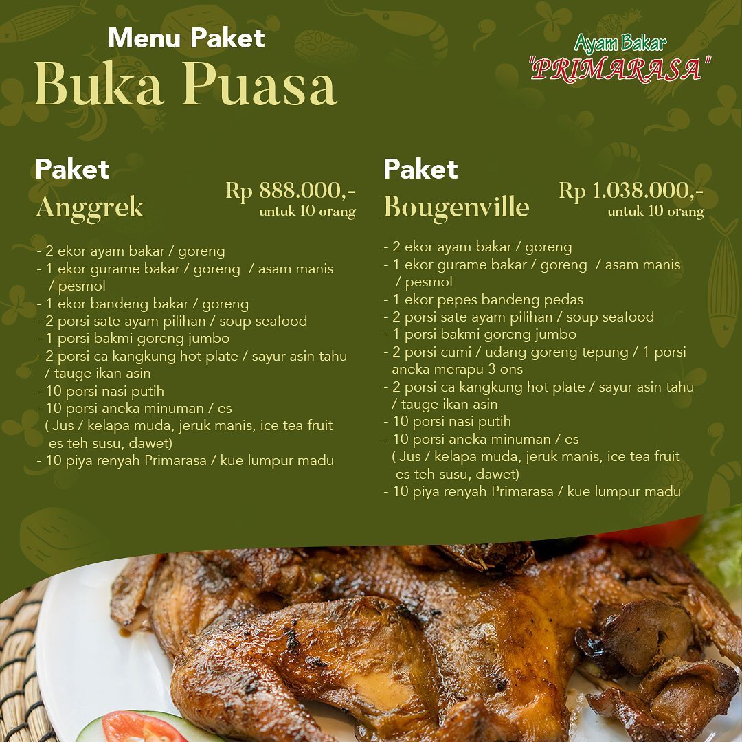 Info Terbaru Harga Ayam Bakar Primarasa (Makanan dan Minuman) | Harga ...