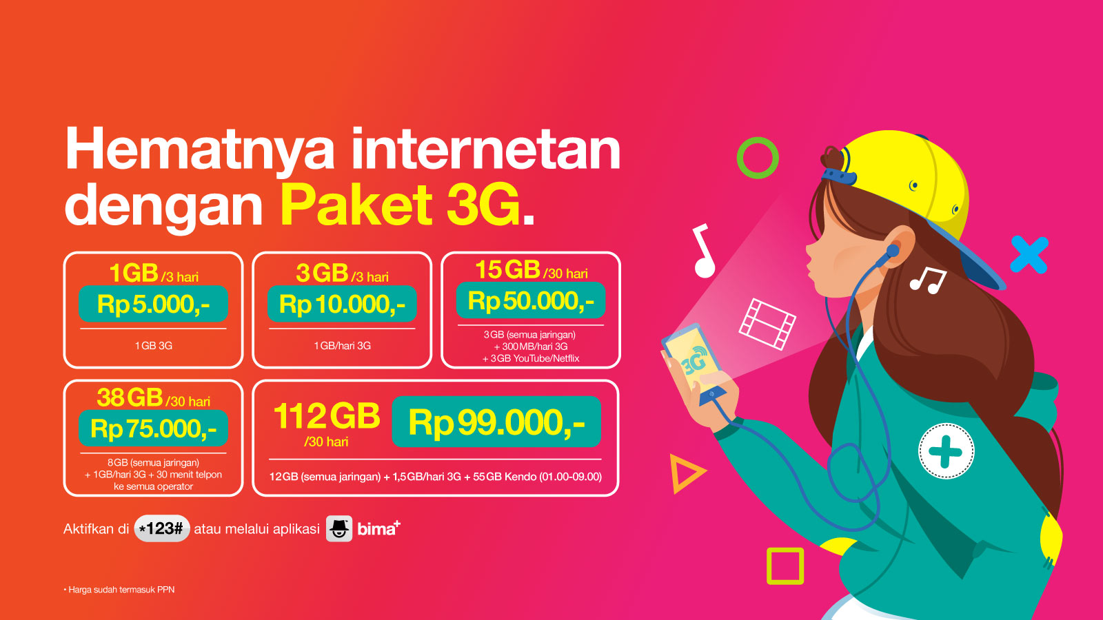 Info Terbaru Harga Voucher Kuota Internet 3 (Tri) | Harga.web.id